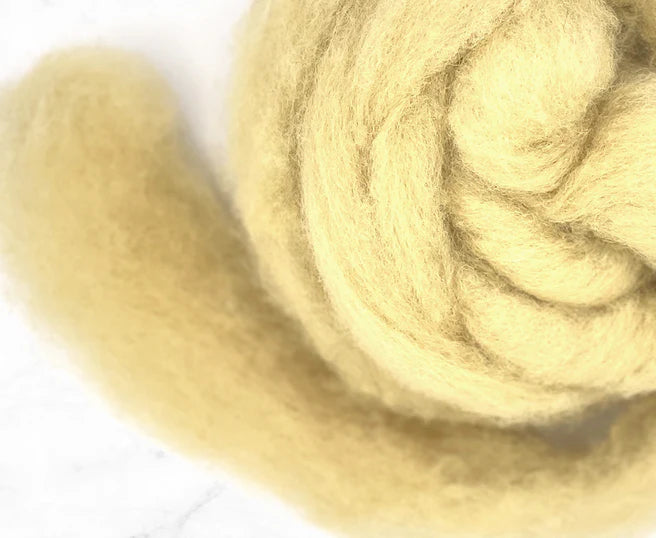 Corriedale Carded Wool Roving-Pale Amber – Mohair & More