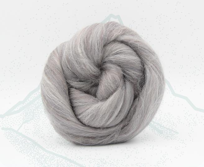 Eiger Grey - Merino and Alpaca Roving, Combed Top – Mohair & More