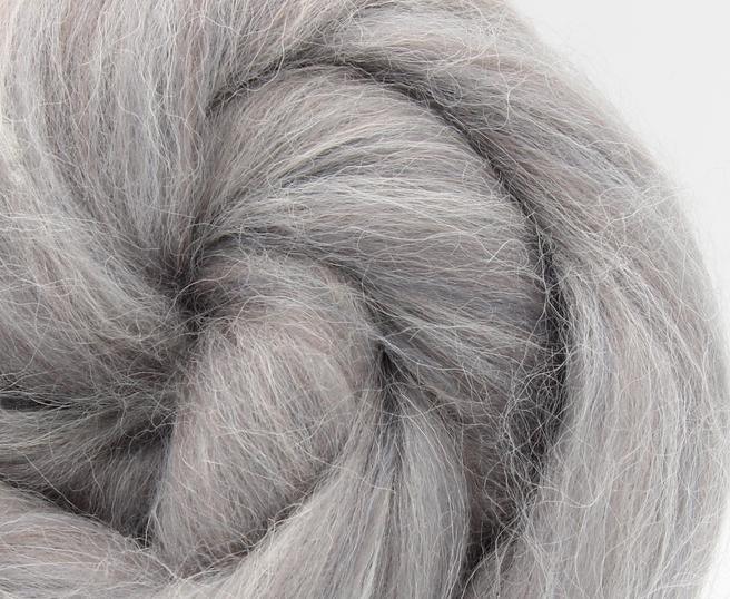 Eiger Grey - Merino and Alpaca Roving, Combed Top – Mohair & More